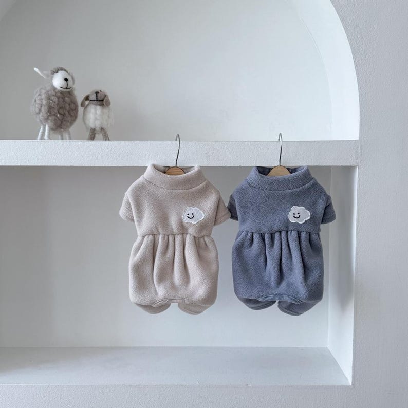 Cloud Puff Fleece Dog Outfit – Soft Pet Jumpsuit | S–2XL | Small Dog ...