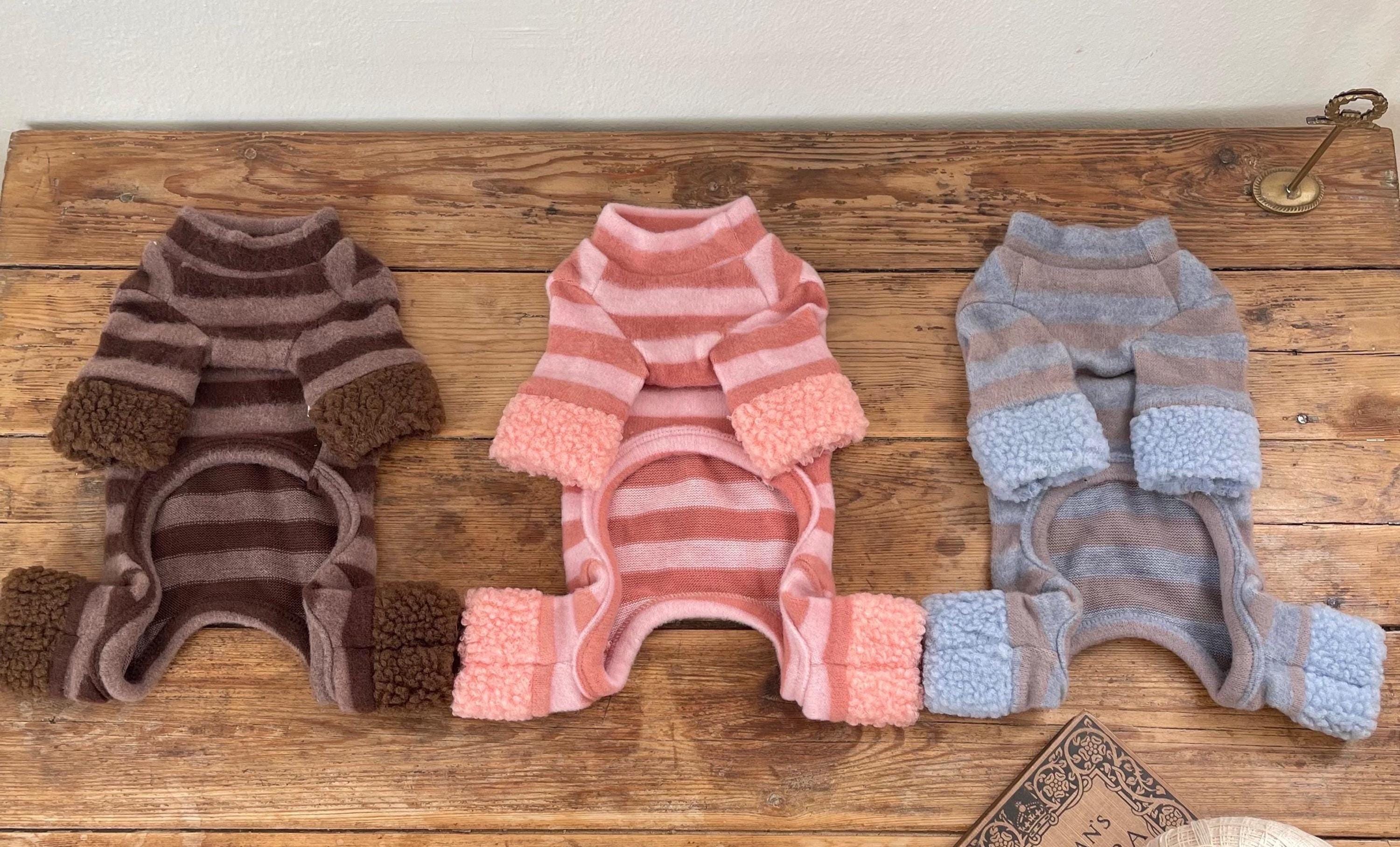 Cozy Stripe Sherpa Pajama for Dogs – Soft Winter Outfit With ...