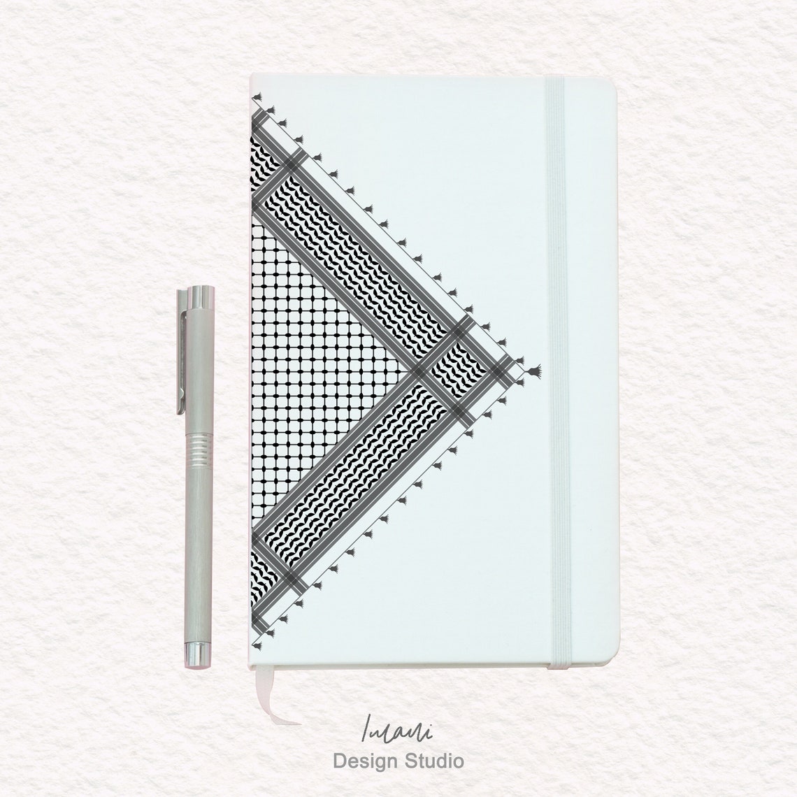 Palestinian Keffiyeh Scarf Folded Pattern Digital Download Black and ...