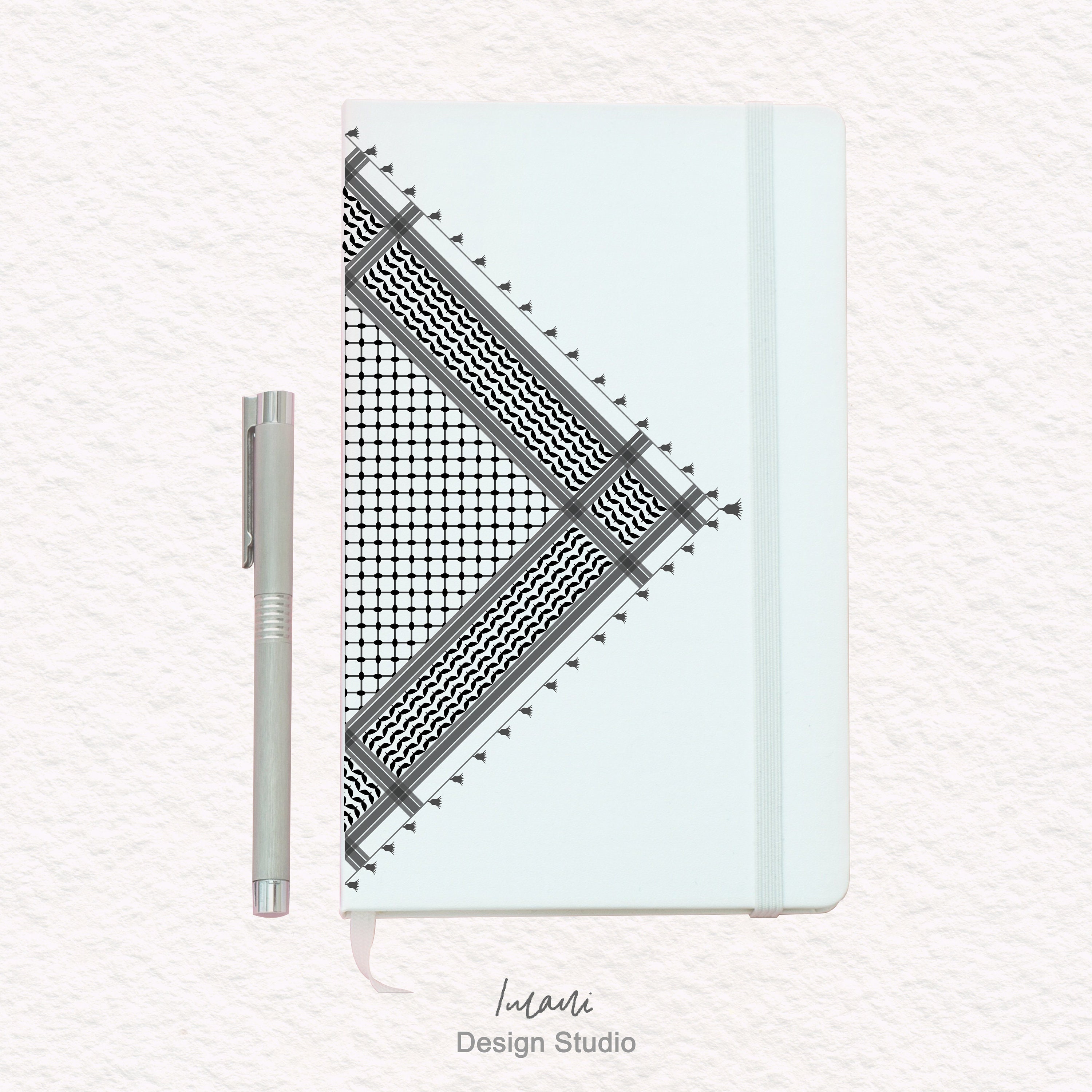 Palestinian Keffiyeh Scarf Folded Pattern Digital Download Black and ...