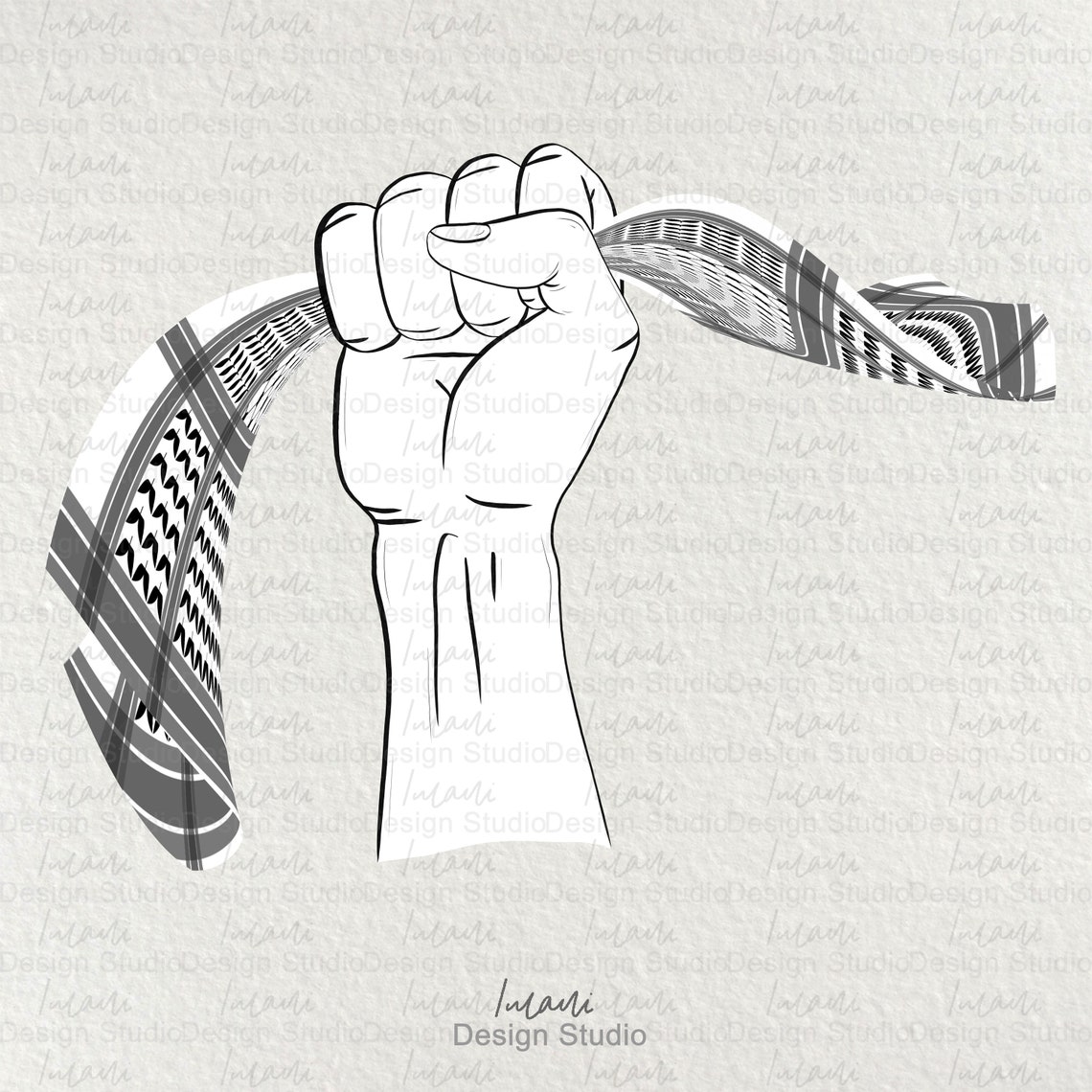 Palestinian Keffiyeh Hand Holding Scarf Keffiya Artwork Digital ...
