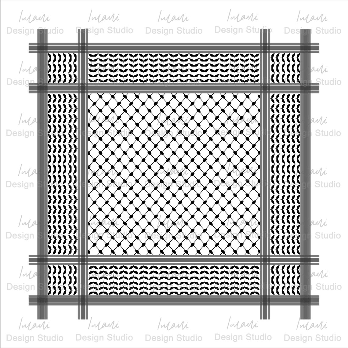 Palestinian Keffiyeh Scarf Pattern Digital Download Black and White ...
