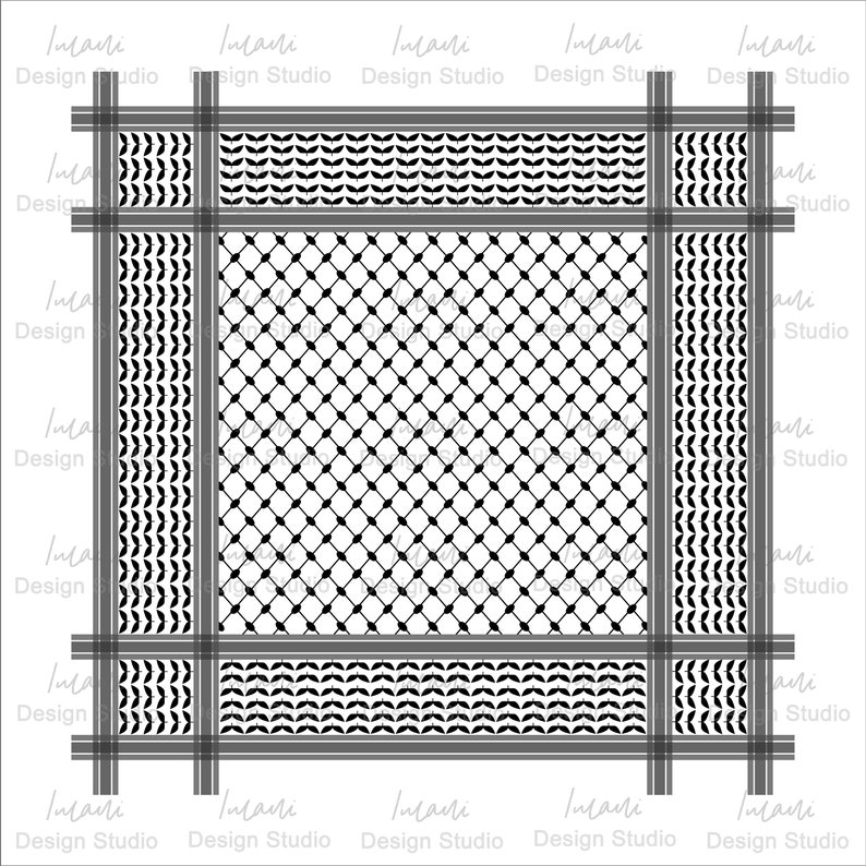 Palestinian Keffiyeh Scarf Pattern Digital Download Black and White ...