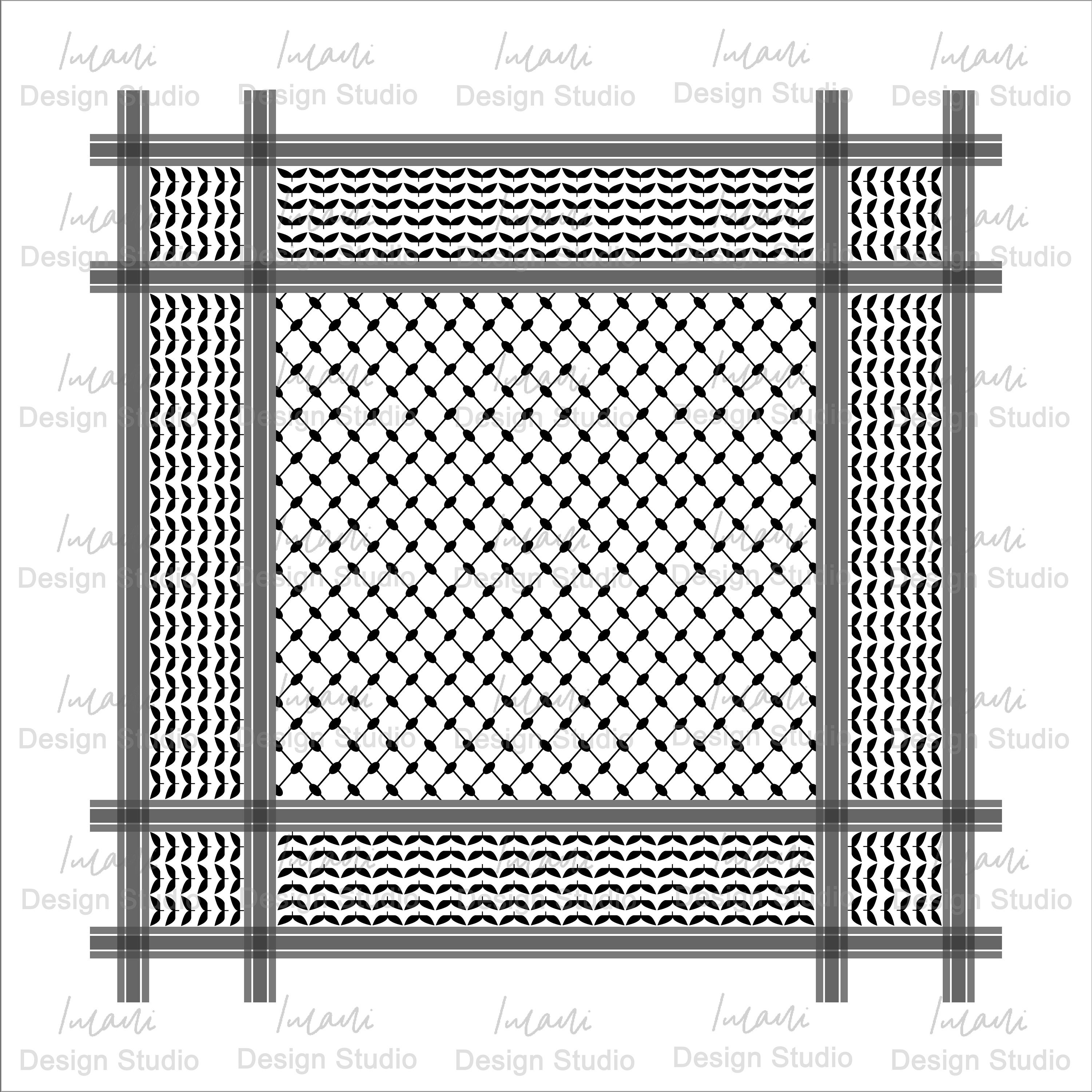 Palestinian Keffiyeh Scarf Pattern Digital Download Black and White ...