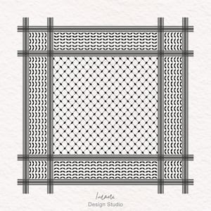 Palestinian Keffiyeh Scarf Pattern Digital Download Black and White ...
