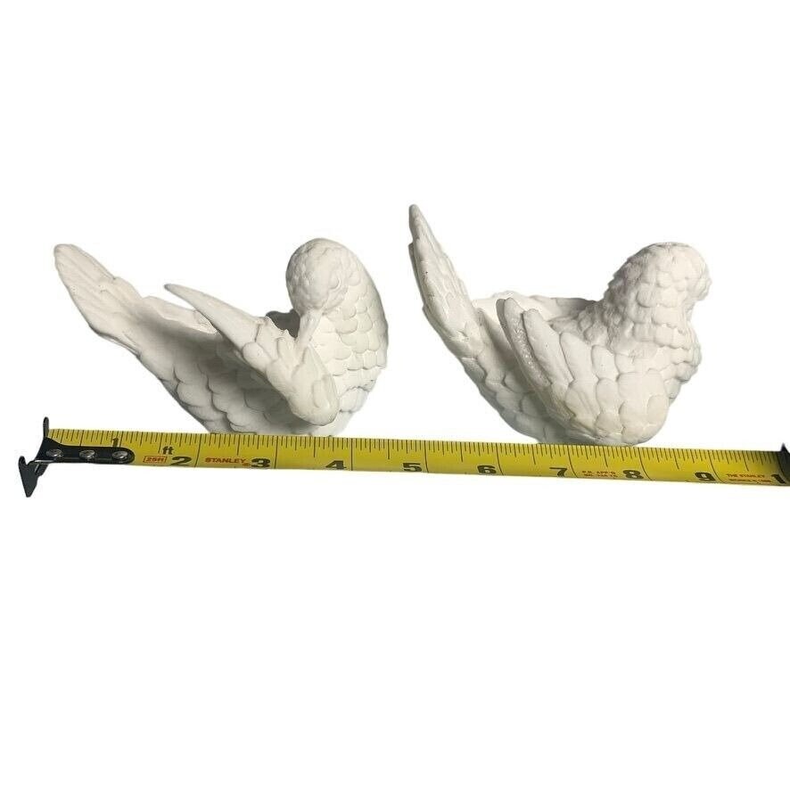 A. Santini White Alabaster Love Birds Doves Sculptures Set of 2 Made in ...
