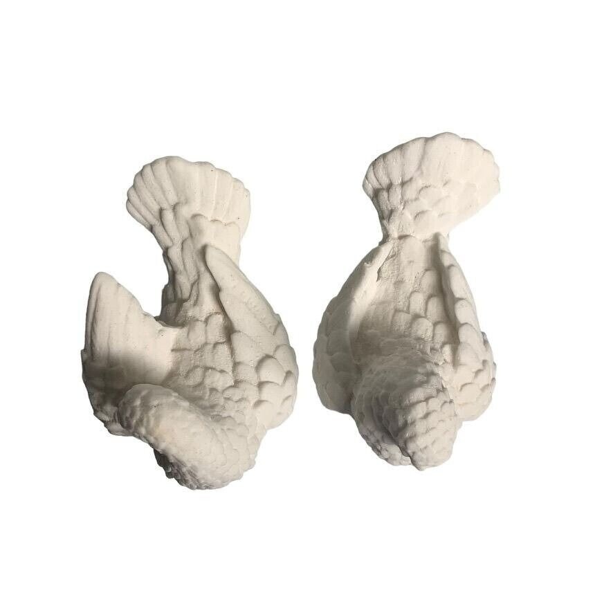 A. Santini White Alabaster Love Birds Doves Sculptures Set of 2 Made in ...