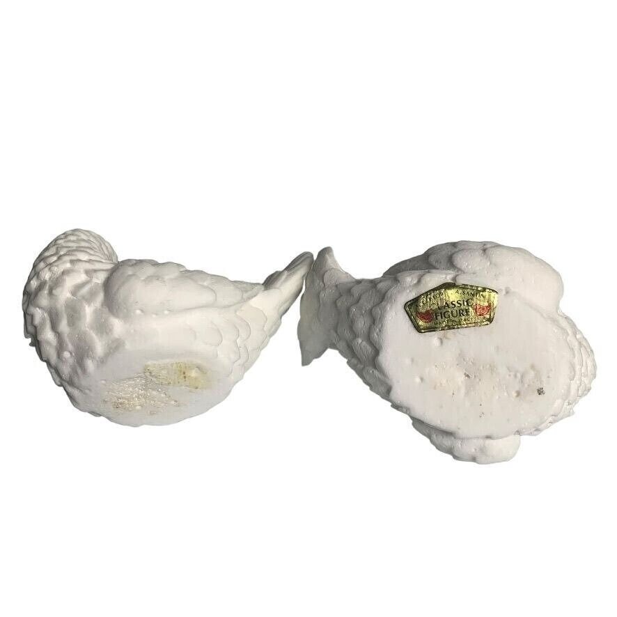 A. Santini White Alabaster Love Birds Doves Sculptures Set of 2 Made in ...