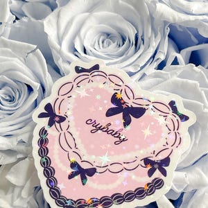 Crybaby Holographic Sticker, Vintage Heart Cake Sticker, Dollette ...