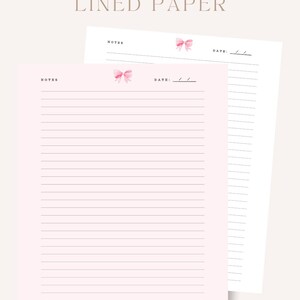 Coquette Printable Lined Notebook Digital Download Journal Note Taking ...