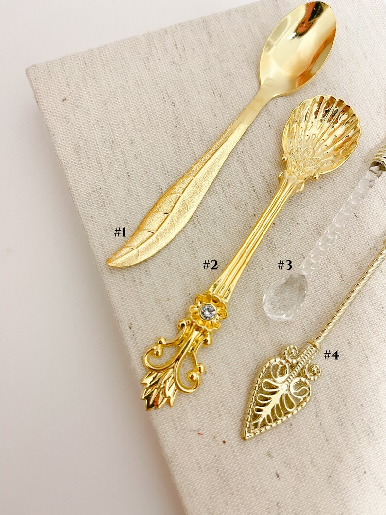 Luxury Gold Vintage Spoons, Witch Altar Spoons, Crystal Apothecary ...