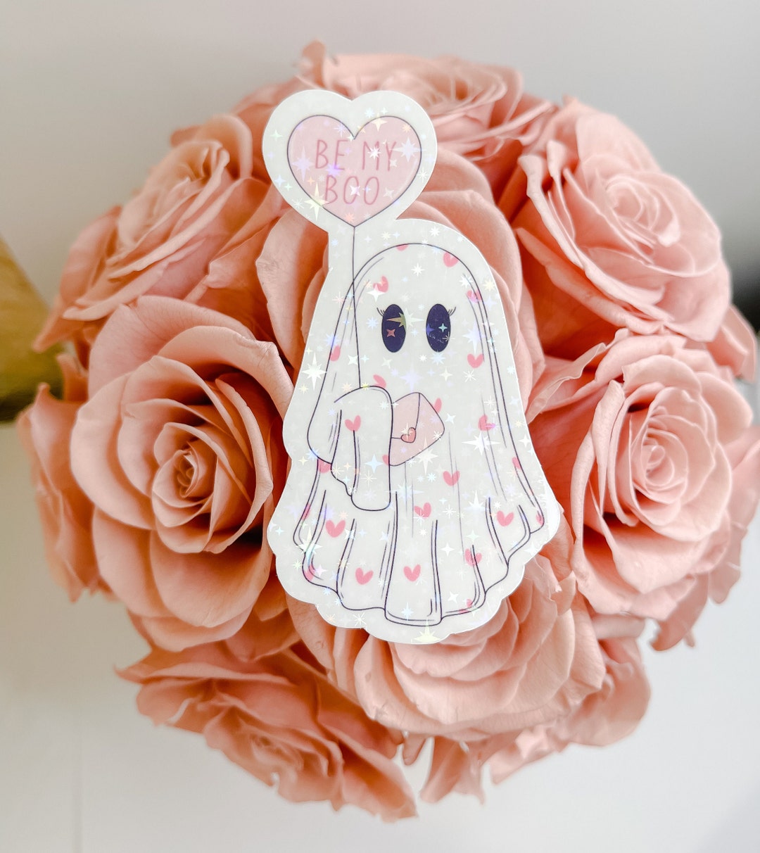 Be My Boo Holographic Love Sticker, Cute Valentine Sticker, Valentine ...