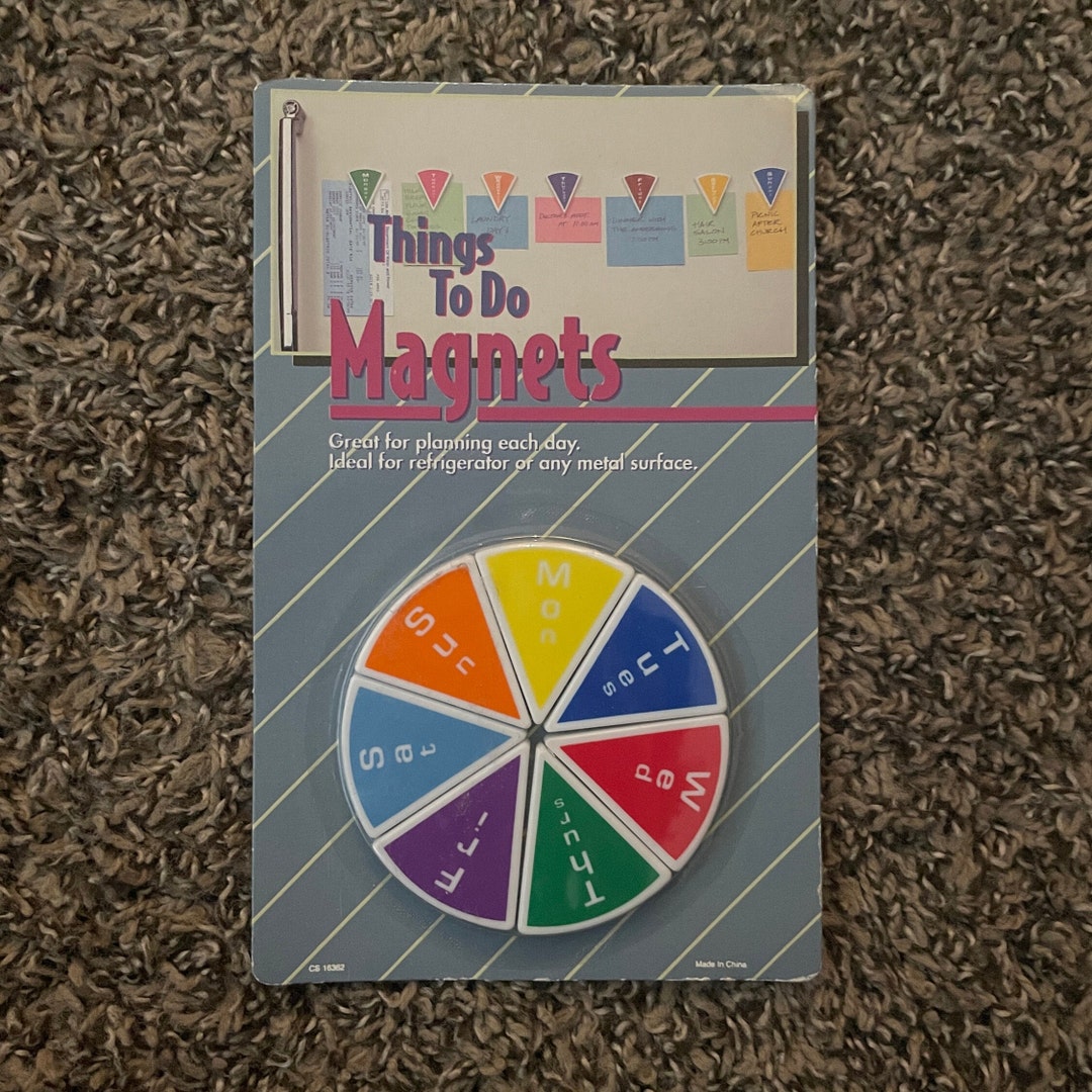 Vintage Pie Chart Days of the Week Fridge Magnets in Original Package ...