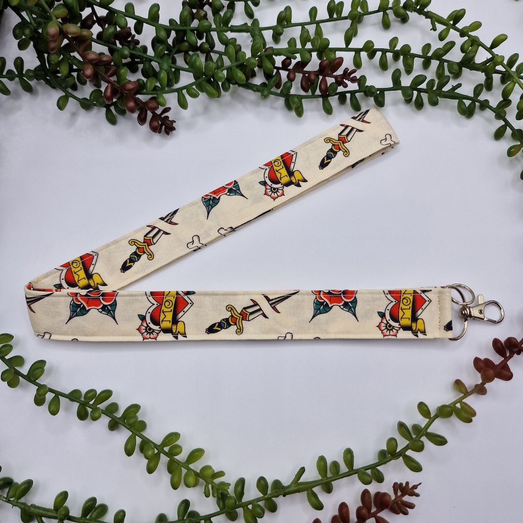 Handmade Flash Tattoo Lanyard for Work/college ID Badge, Tattoo ...