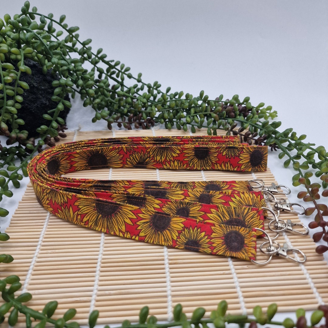 Red Sunflower Lanyard - Badge/key Holder, Sunflower Gifts, Handmade ...