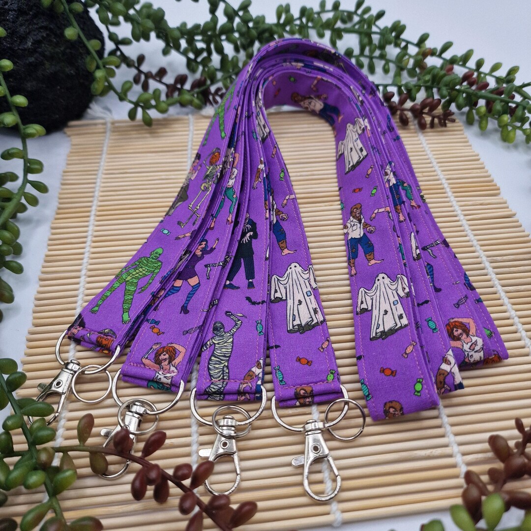 Spooky Monster Party Lanyard: Halloween Keys/id Holder - Etsy
