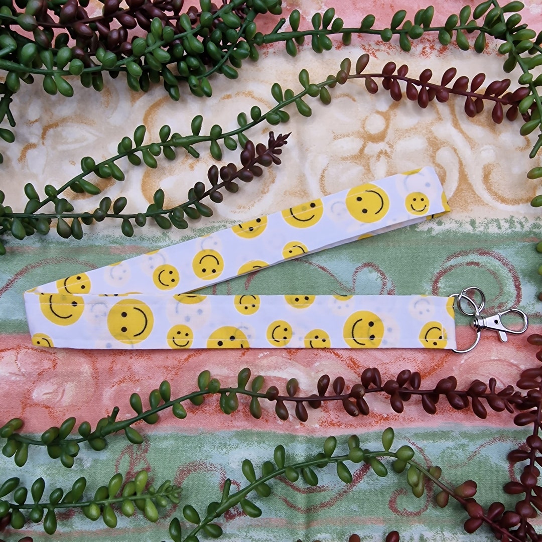 Smiley Emoji Lanyard Keys/id Teacher/college Key Holder - Etsy
