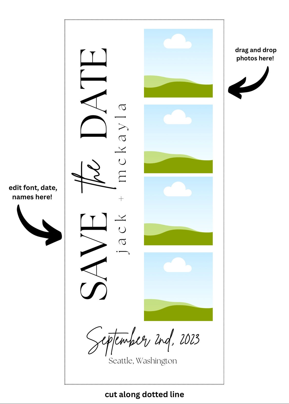 Photo Booth Strip Save the Date Template - Etsy