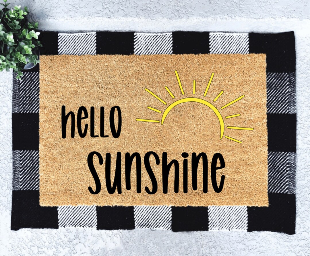 Hello Sunshine Door Mat Springtime Decor Housewarming Doormat Spring ...