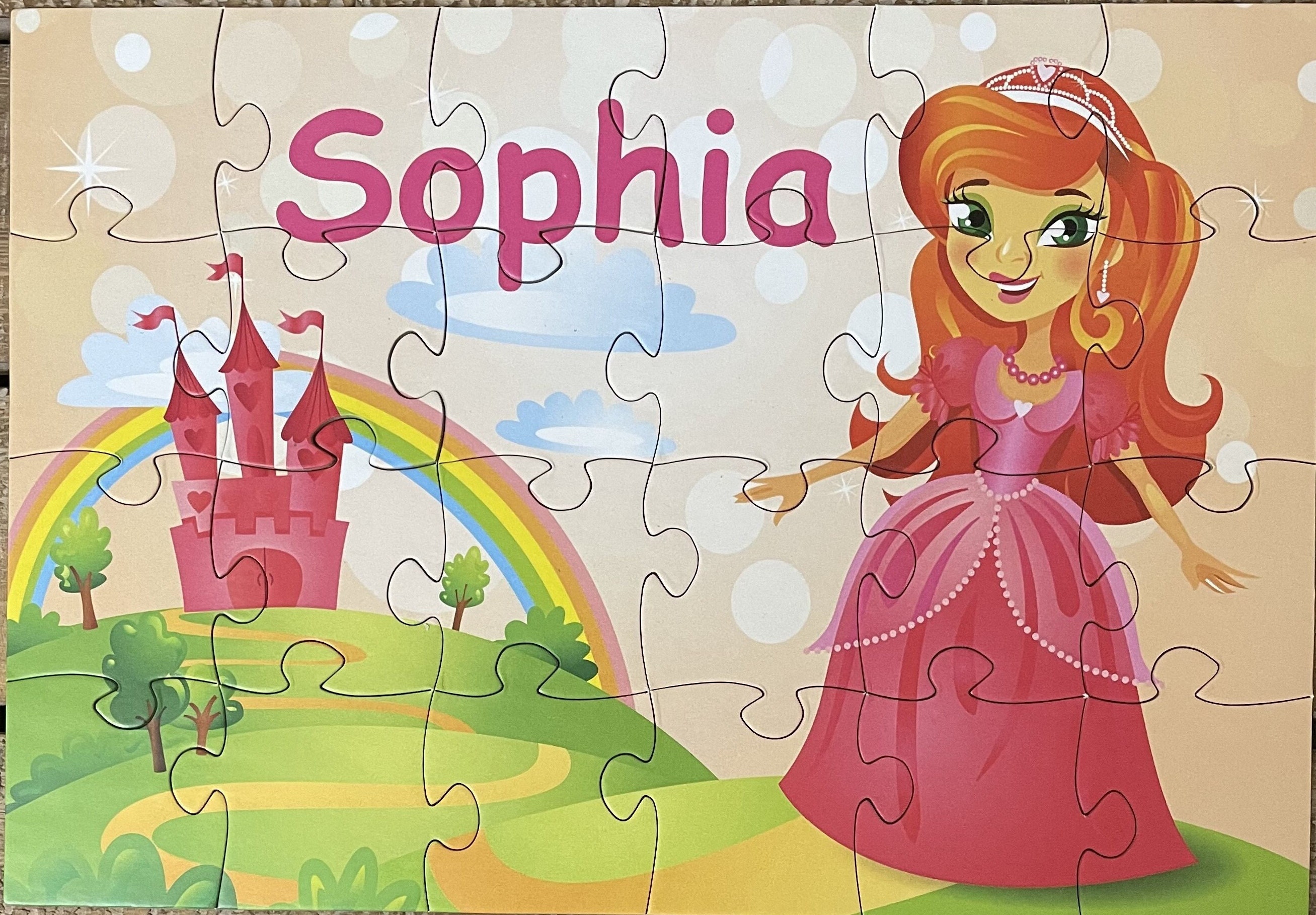 Personalized Princess and Castle Jigsaw Puzzle for Kids, 24-piece or 60 ...