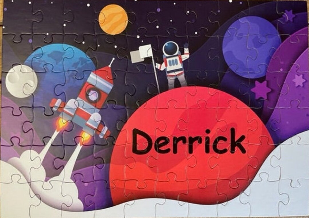Personalized Outer Space Puzzle for Kids, 24-piece or 60-piece Puzzle ...