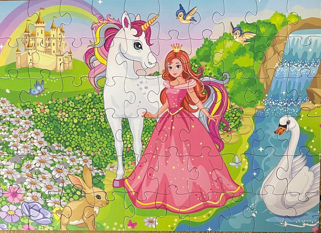 Princess and Unicorn Puzzle- 24 or 60 Count Large Pieces - Etsy
