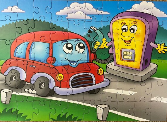 Cartoon Car Jigsaw Puzzle for Kids - Etsy