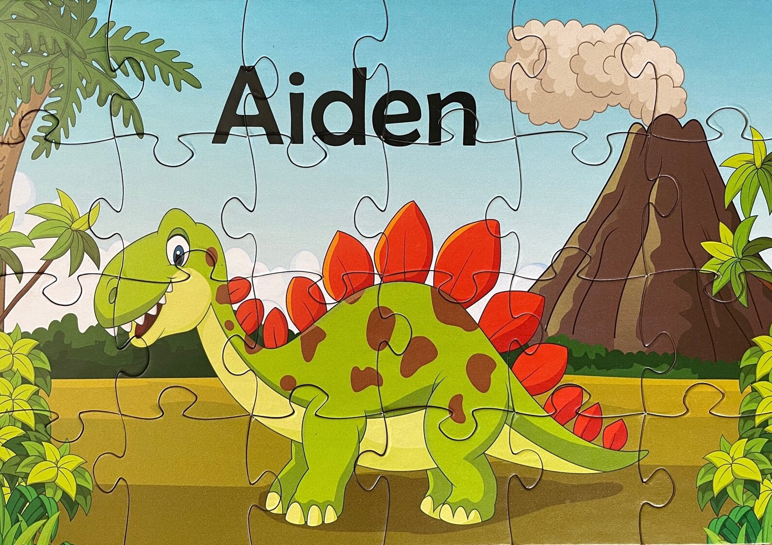 Personalized Dinosaur Puzzle for Kids, 24-piece or 60-piece Puzzles ...