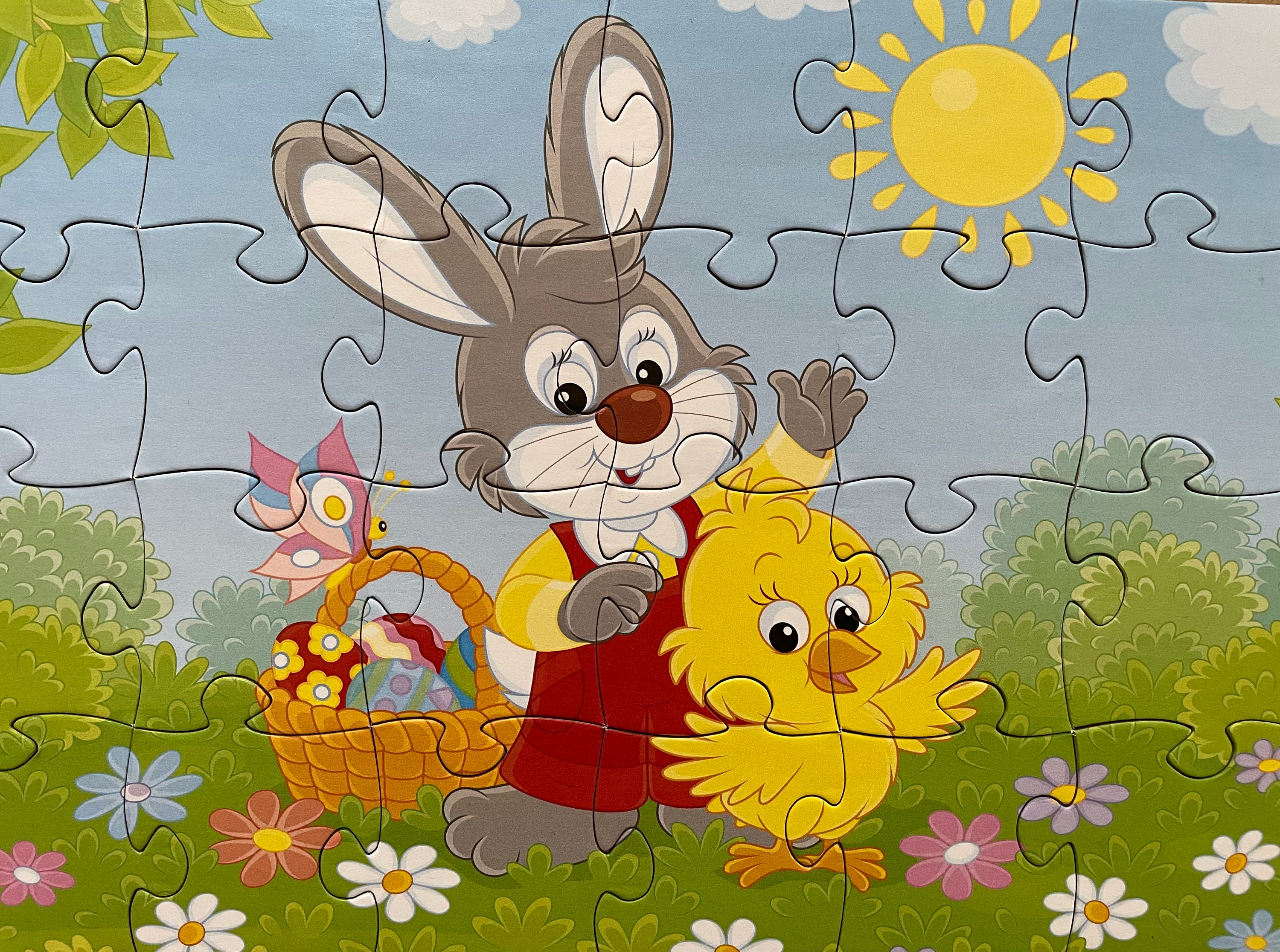 Bunny and Friend Jigsaw Puzzle for Kids, 24 Piece and 60 Piece Puzzle ...