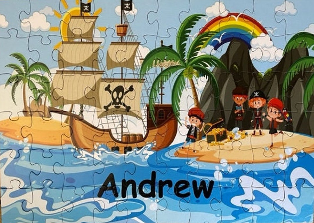 Personalized Pirate Jigsaw Puzzle for Kids, 24 Piece or 60-piece Puzzle ...