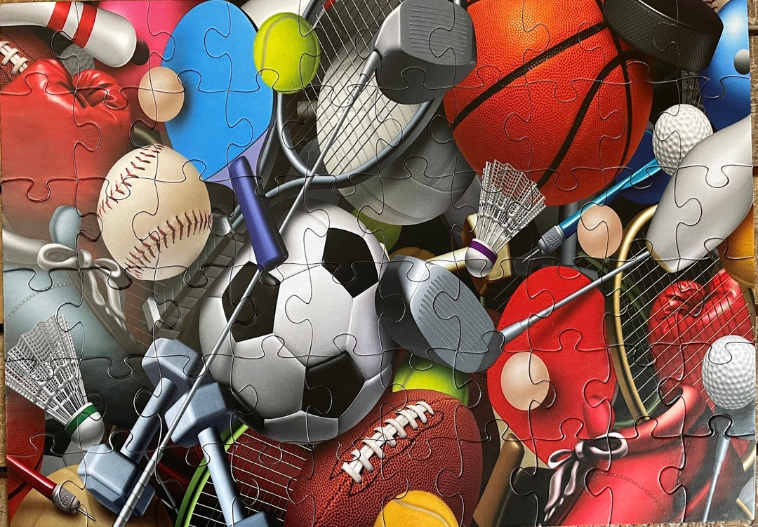60-piece Sports Puzzle - Football, Basketball, Baseball, Soccer ...