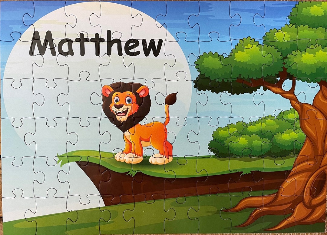 Personalized Lion Jigsaw Puzzle for Kids -24-piece or 60-piece Puzzle ...