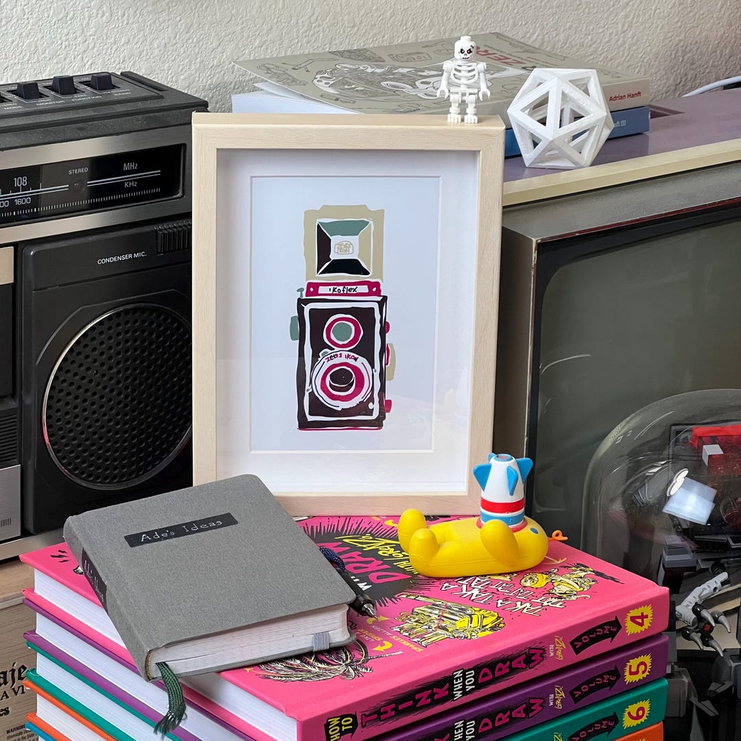 Twin Lens Reflex (TLR) Camera Drawing - Etsy