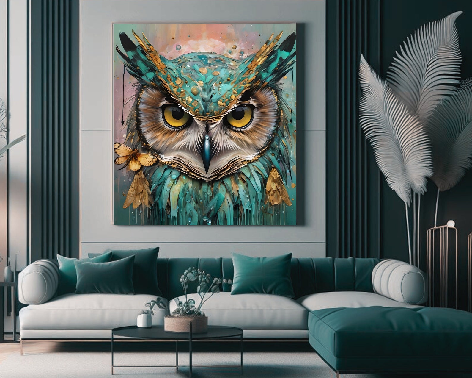 Bohemian Owl Wall Art Print Digital Download - Etsy Sweden