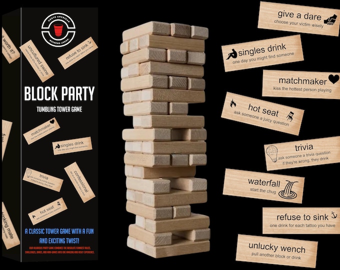 Party Drinking Game Tumbling Tower Blocks SM or LRG - Etsy