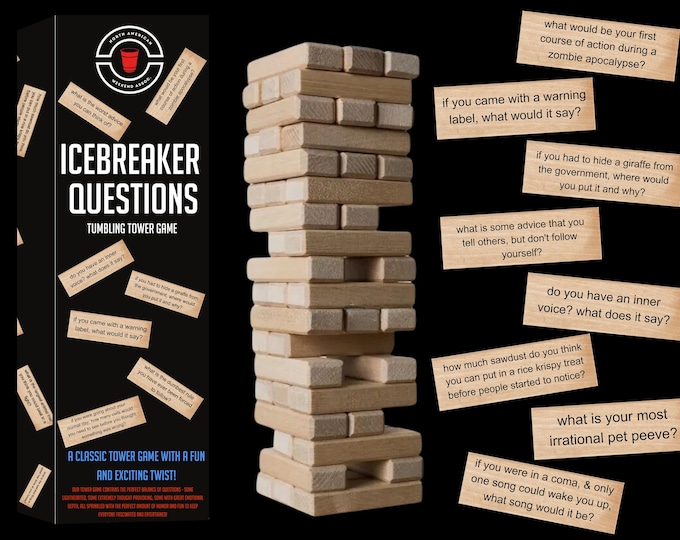 Printable Icebreaker Game. Tumbling Tower Game for Family Game Night or ...