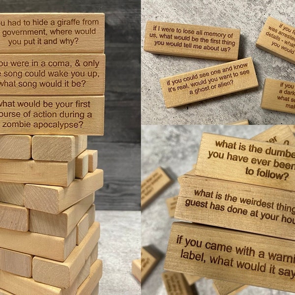Icebreaker Questions Tumbling Tower Game - Etsy