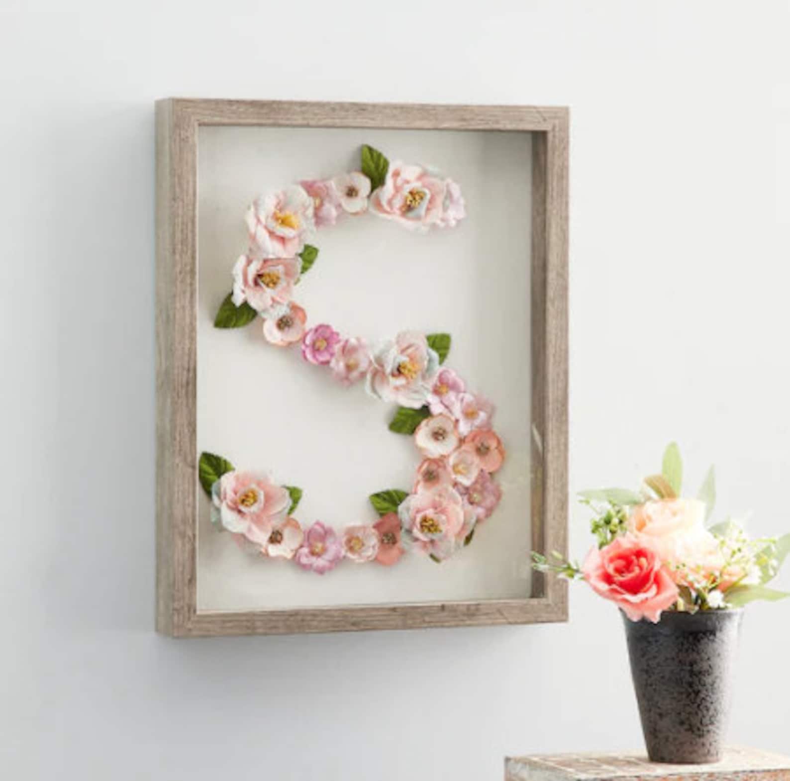 Personalized Shadow Box Natural Wood Grey Custom Add - Etsy