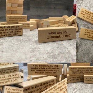 Icebreaker Questions Tumbling Tower Game™ - Family Party Game - Get to ...