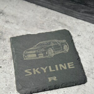 JDM Classic Car Slate Coasters - RX-7 - R34 Skyline GTR - Datsun 240z ...