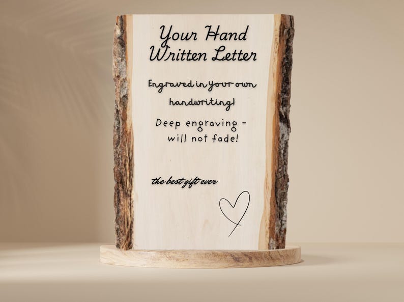 Handwritten Letter Custom Engraved Wood Plank - Personalized ...