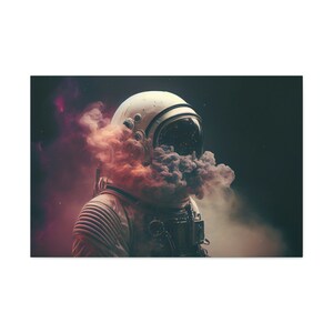 Astronaut Smokeshow - Wall Art Space Canvas - Gift for Him Gift for Her ...