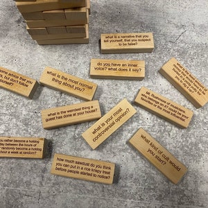 Icebreaker Questions Tumbling Tower Game™ - Family Party Game - Get to ...