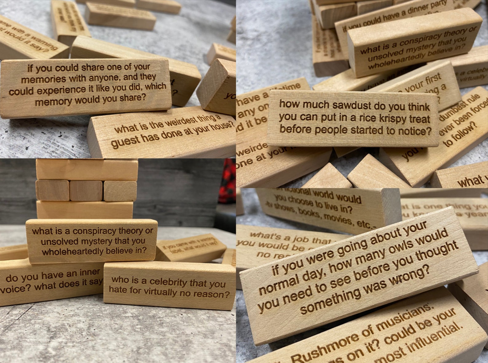 Icebreaker Questions Tumbling Tower Game™ Family Party Game Get to Know ...