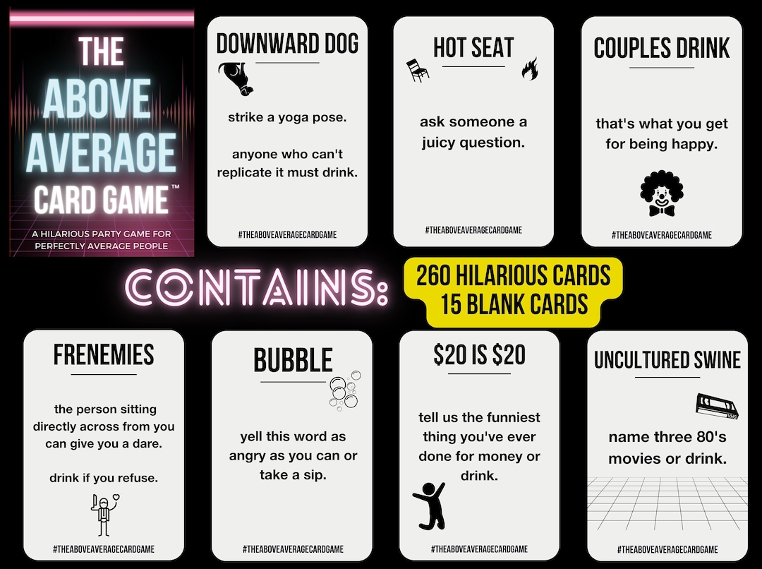 The Above Average Card Game™ Fun Party Game Adult Drinking Games ...
