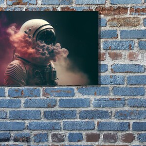 Digital Astronaut Smokeshow - Wall Art Space Canvas - Gift for Him Gift ...
