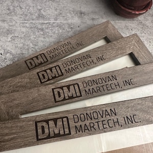 Personalized Company Frames - Natural Wood - Grey - Corporate Gifts ...