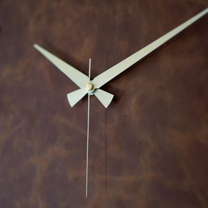 Leather Wall Clock, Brown Wall Clock, Unique Wall Clock, Large Wall ...