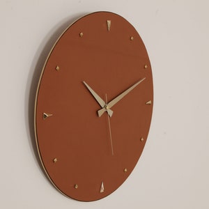 Tan Wall Clock, Unique Wall Clock, Large Wall Clock, Living Room Wall ...