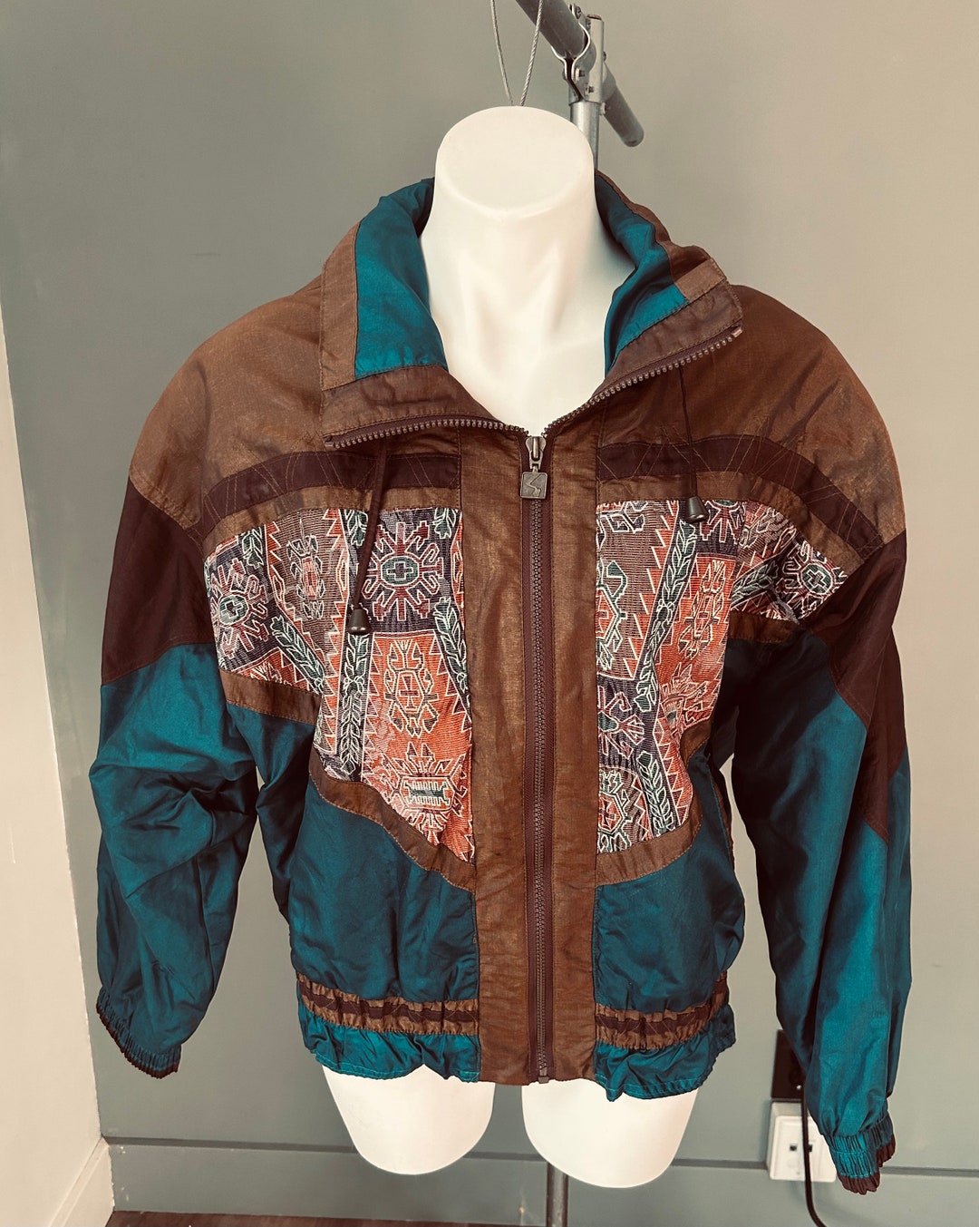 Vintage Active Stuff Windbreaker Jacket Green Gold Bronze Size - Etsy